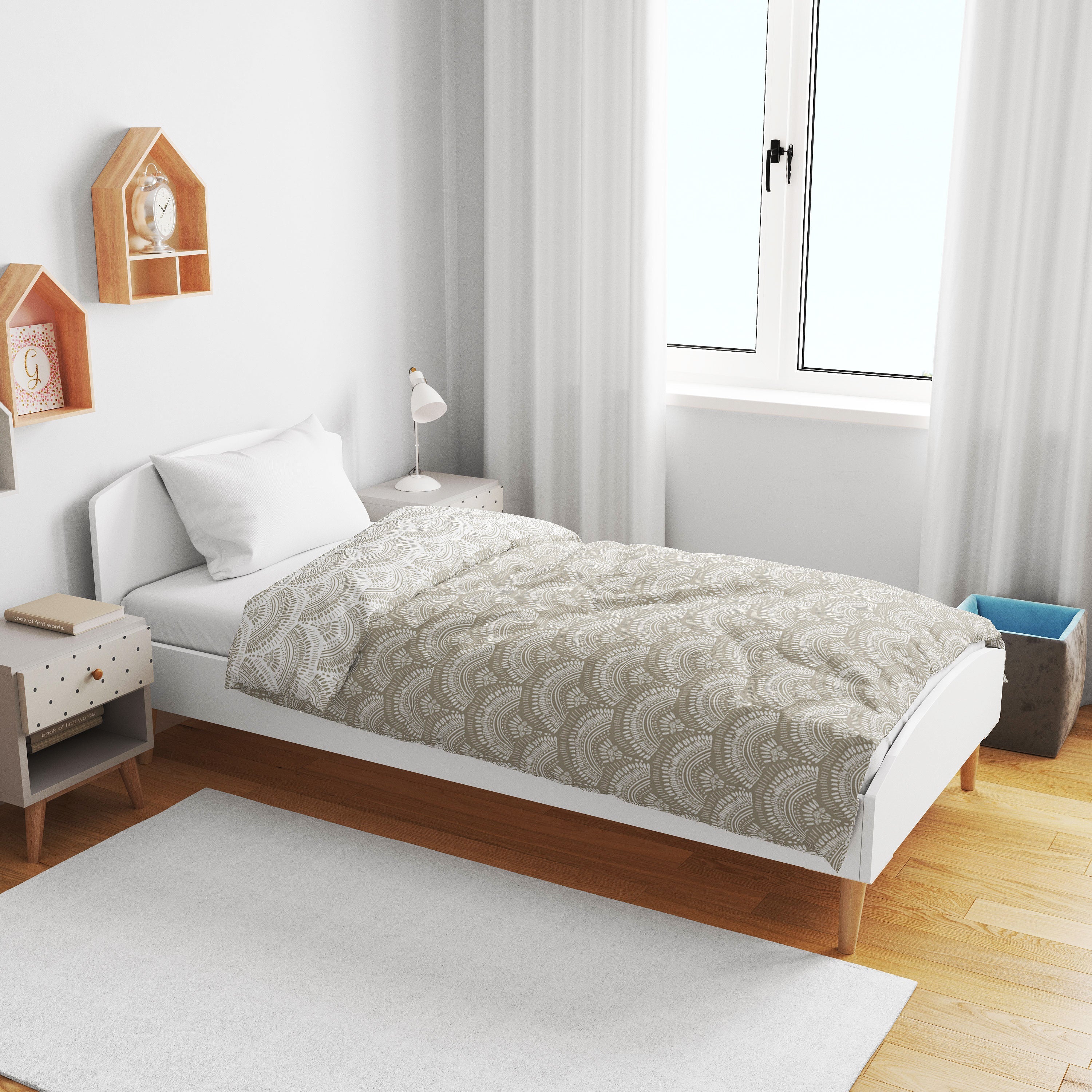 Divine Casa Soybean & White Floral Kids Single Bed Dohar – 120 GSM ...